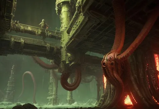 dark fantasy, lovecraft horror, elephant human hybri... | OpenArt