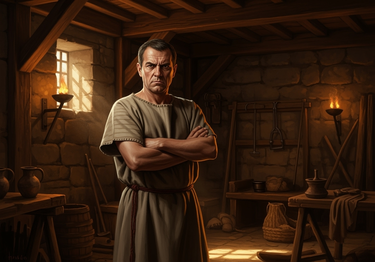 Portrait of a 40-year-old Roman Empire labor steward...