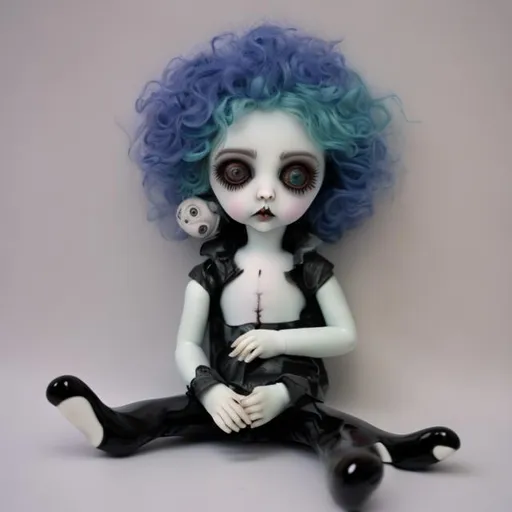 Porcelain doll in the style of Tim Burton | OpenArt