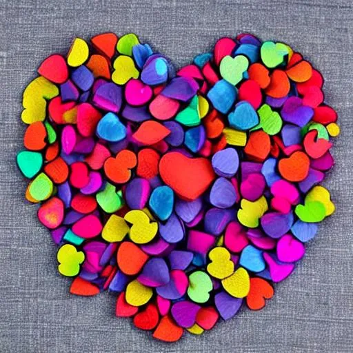 many colors hearts, ultra quality | OpenArt