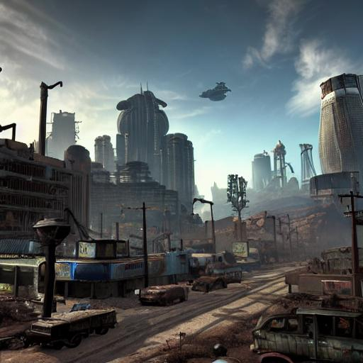 fallout city, UHD, HDR, 8K, RPG, UHD render, HDR re... | OpenArt
