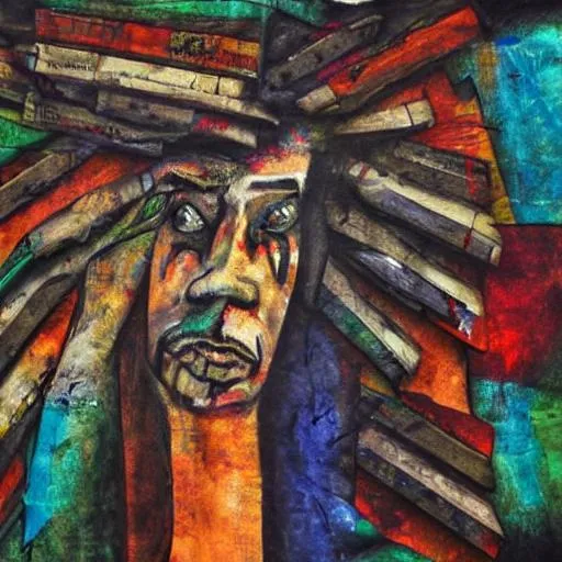 abstract art that represents the pain and struggles... | OpenArt