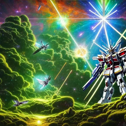 explosion of crystals and earth apocalypse, symmetri... | OpenArt