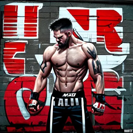 nolanium, mma graphic art, guy character, skinny, ar... | OpenArt