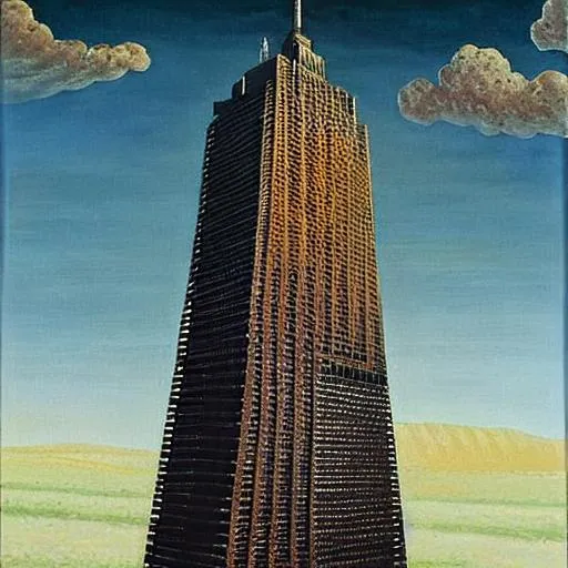 skyscraper. middle of nowhere. extremally tall paint... | OpenArt
