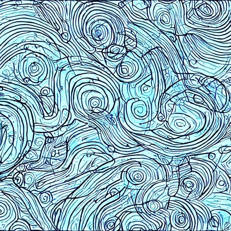 Simple shapes art colors sketch abstract blue outline | OpenArt