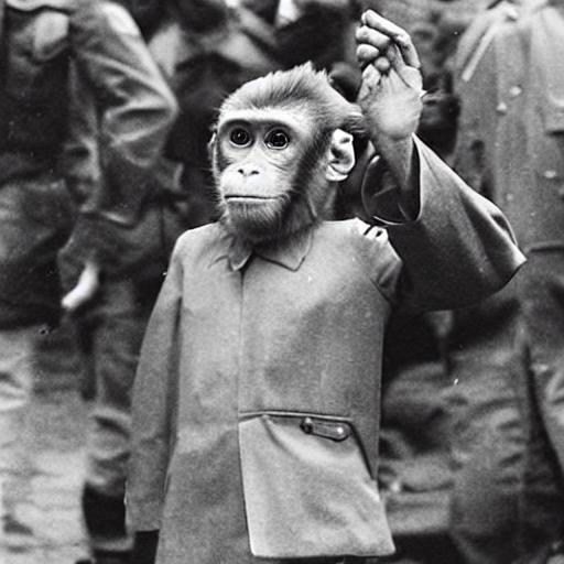 nazi monkey giving nazi salute