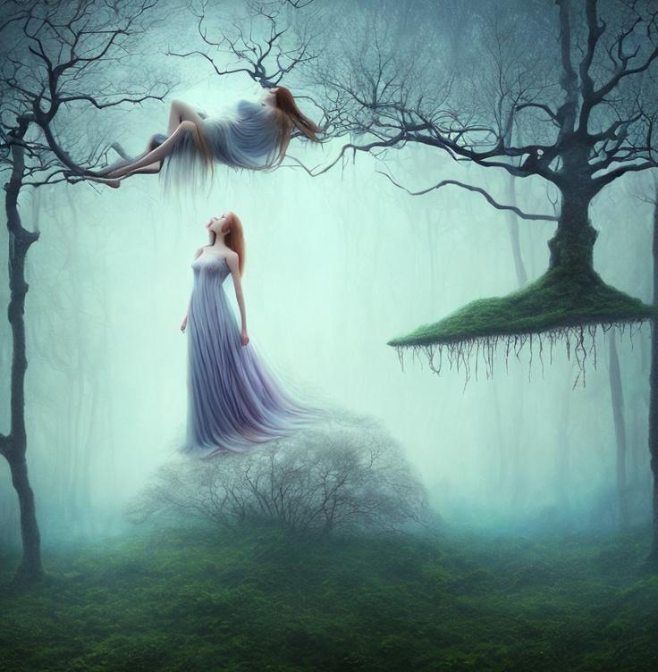 Create an image of a surreal dream world, with float... | OpenArt