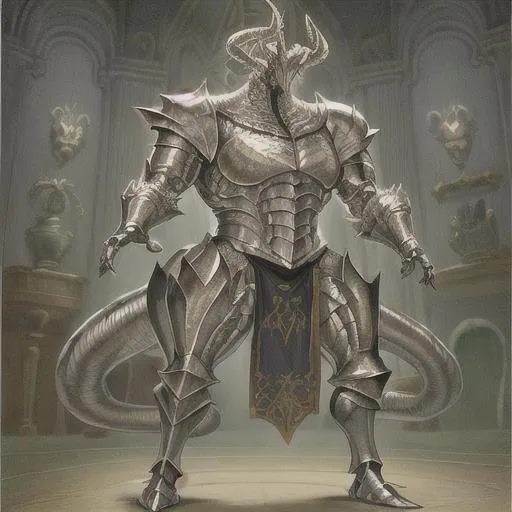 subject: silver dragon, anthropomorphic, metallic, ,... | OpenArt