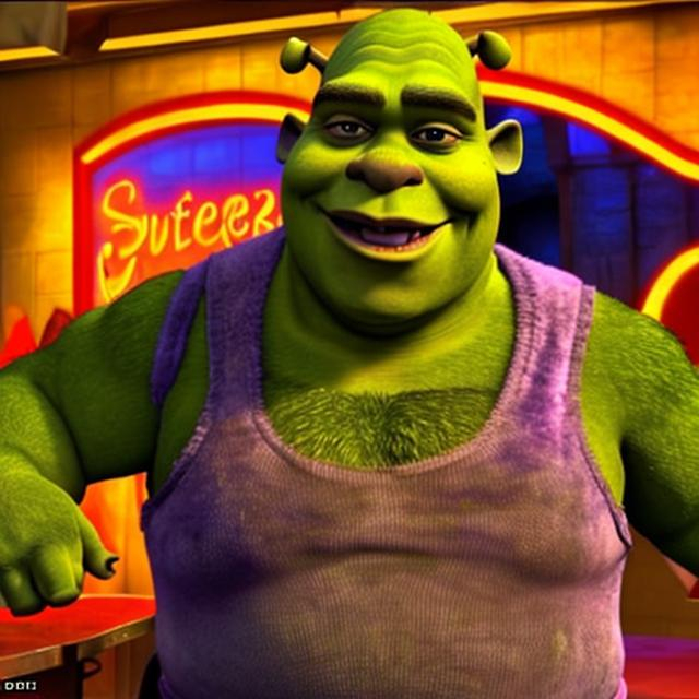 Shrek goes to the strip club and gets bitches | OpenArt