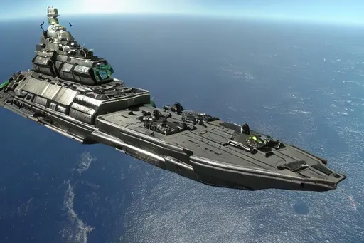 alien battleship in space