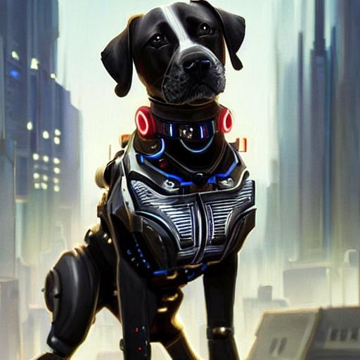 Dog Android, centered portrait of an ultra detailed... | OpenArt