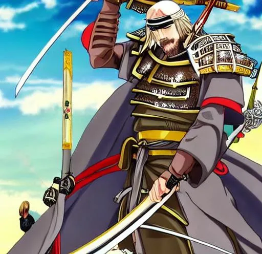 Anime war scene graphic High detail Samurai warrior... | OpenArt