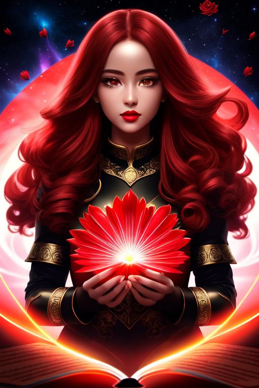 ((Red)))Magic Glowing Book, light coming out of it,...