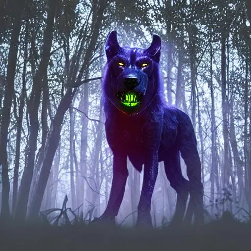 A fantasy translucent werwolf that is glowing, in a... | OpenArt