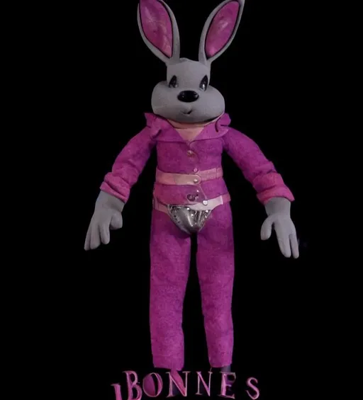 yellow rabbit costume with a purple bowtie pixelated | OpenArt