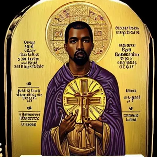 kanye west as an orthodox saint icon made of gold | OpenArt