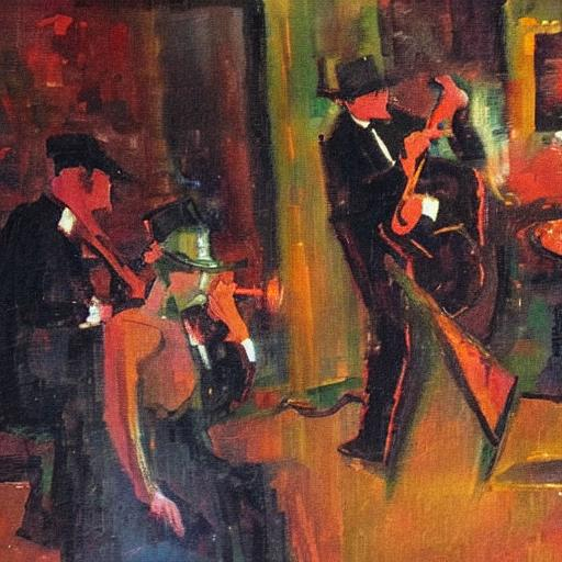 Antique jazz club impressionist painting | OpenArt