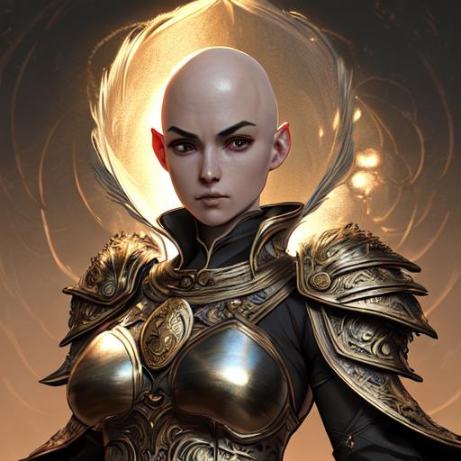 Tarot style + female monk+metallic feathered armor+... | OpenArt