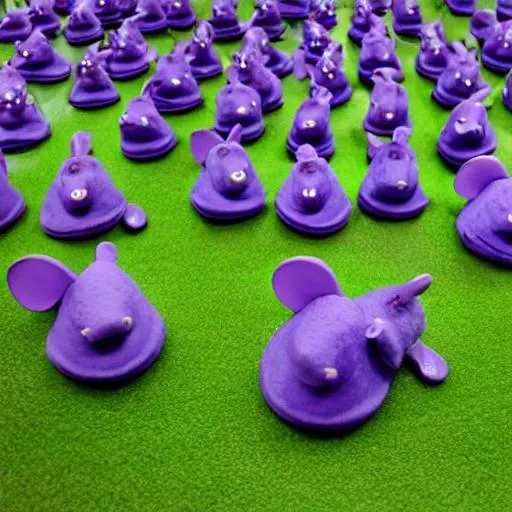army of purple mice in cheese suits | OpenArt
