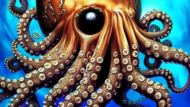 octopus on a skull with diamonds in the eye socket o... | OpenArt