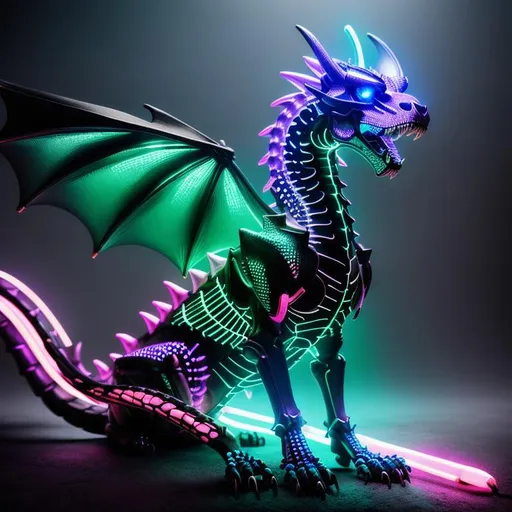 neon rainbow dragon | OpenArt