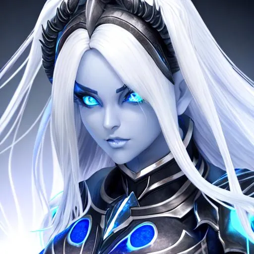 Abyssal, female, while hair, buffed, Lifegiver, beau... | OpenArt