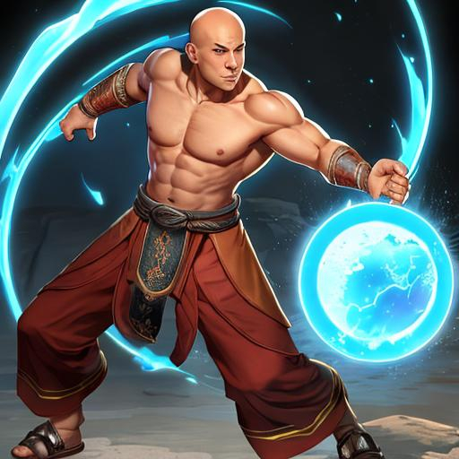 Digital full body photo of a bald scrawny but strong... | OpenArt