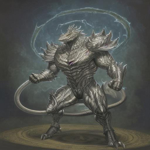 subject: silver dragon, anthropomorphic, metallic, ,... | OpenArt