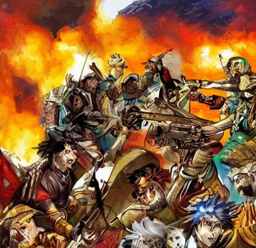 Anime war scene graphic High detail Samurai warrior... | OpenArt Anime war scene graphic High detail Samurai warrior... | OpenArt