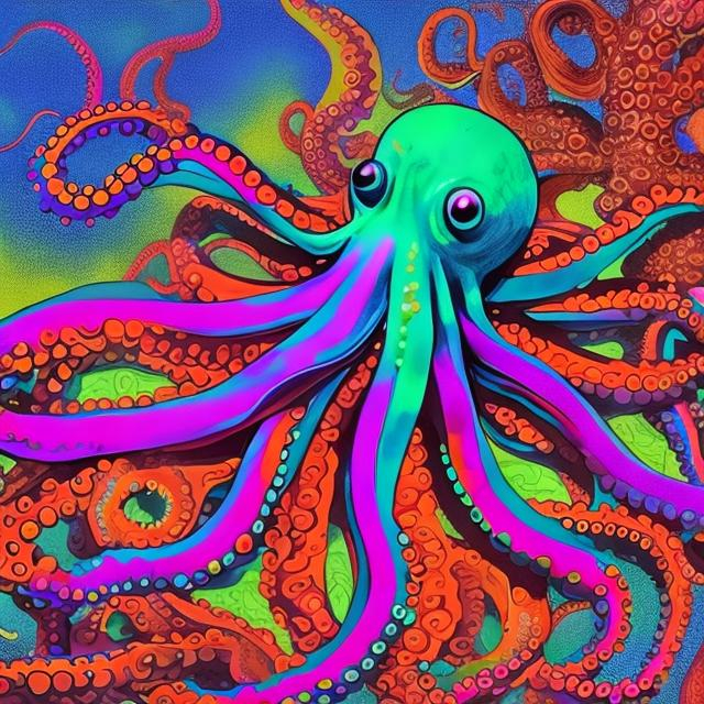 Psychedelic octopus | OpenArt