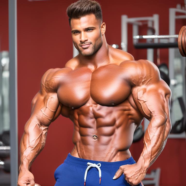 giant bodybuilder muscular male