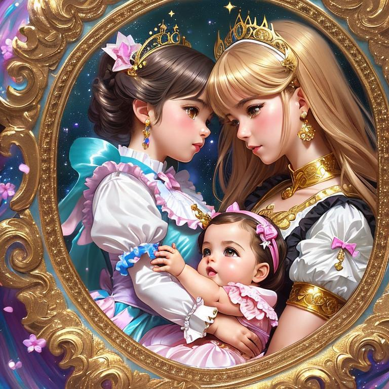 portrait of two magical lolita girls playing with ea... | OpenArt