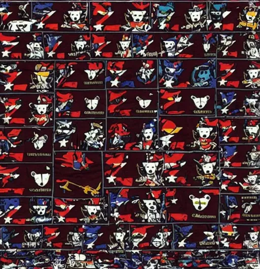 50 distinct state flags for a dystopian world, each...