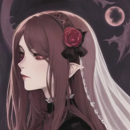 portrait of a Vampire Bride Art Nouveau, romantic G...