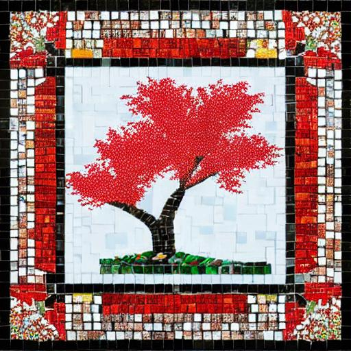 a cherry tree made with mosaic(best quality)), ((ill... | OpenArt