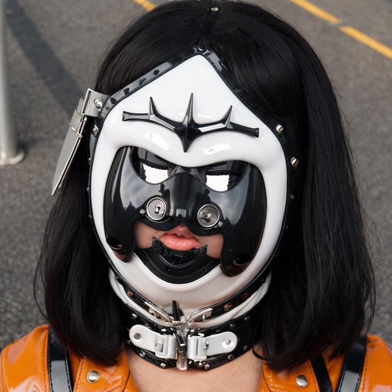 Total enclosure gimp mask no eyes blank face zip z...
