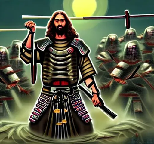 Comic strip Jesus Christ army very detailed new age... | OpenArt