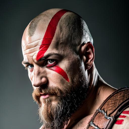 Realistic photo of Kratos, RAW photo, (high detailed... | OpenArt