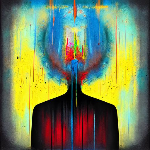 abstract art about a man seeking redemption | OpenArt