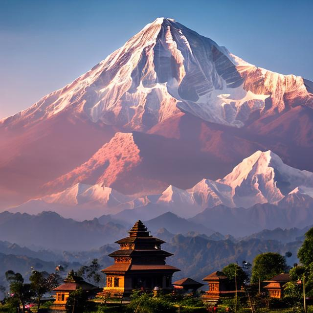 mount fishtail of Pokhara,Nepal in the back and beau... | OpenArt