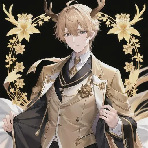 golden stag 1male with clothes | OpenArt