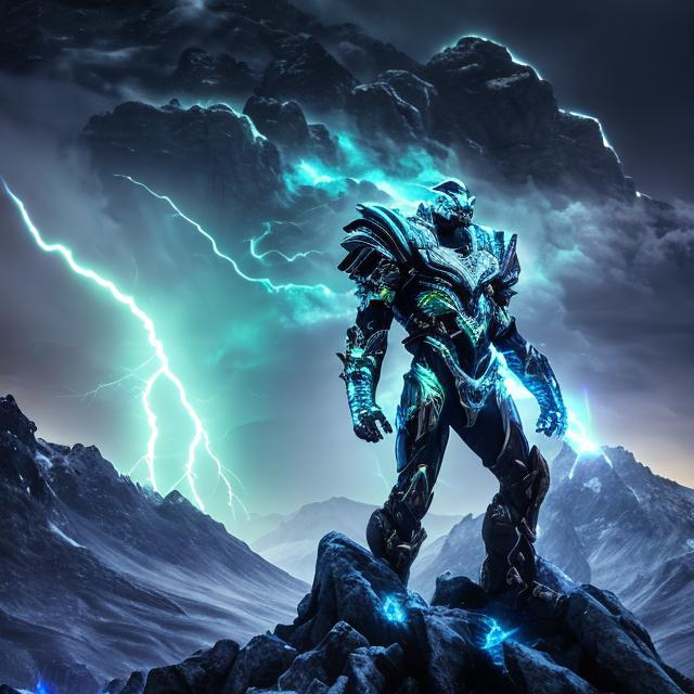 sci-fi armoured lighting god in an electric aura in... | OpenArt