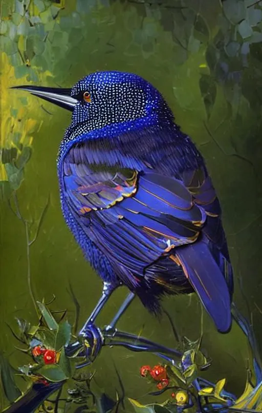 Sparkling. An European starling portrait. Art by ta... | OpenArt