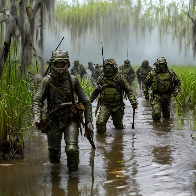 swamp warfare, battle, modern, future