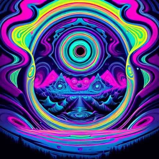 Hypnotic illustration of {object}, hypnotic psychede...
