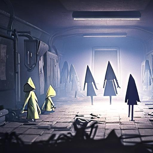 Little Nightmares II style artwork, Dark, Dingy base... | OpenArt