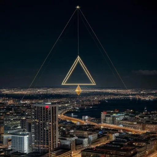 A triangle floating in the air a hyper realistic eye... | OpenArt