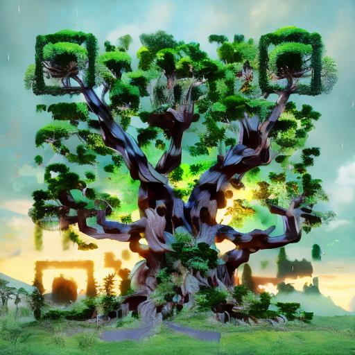A bright big gigantic thick tree trunk from the tree... | OpenArt
