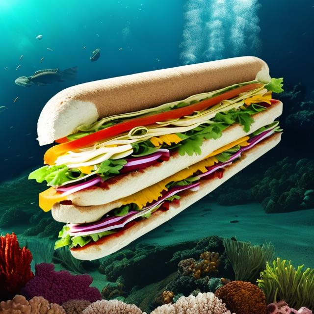 An underwater submarine sandwich